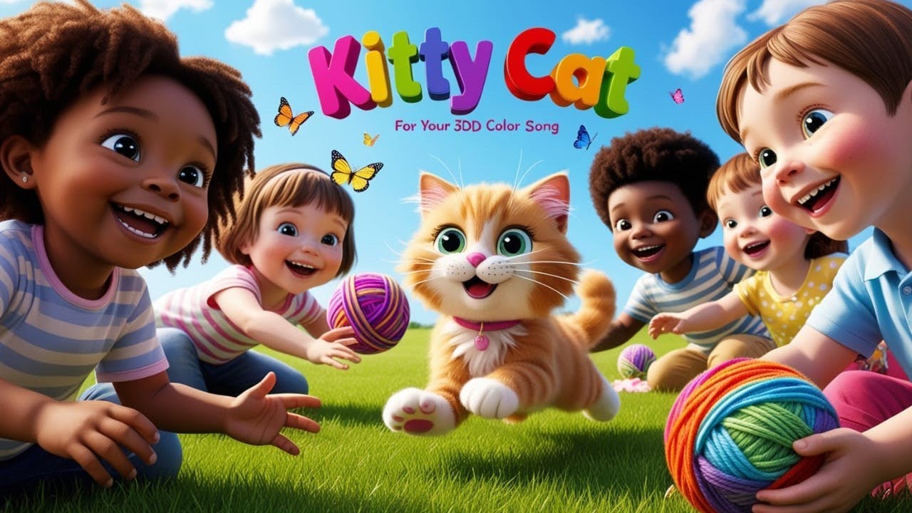 "🎶 Adorable Kitty Cat Song for Kids | Fun & Catchy Nursery Rhymes! 🐾 ...