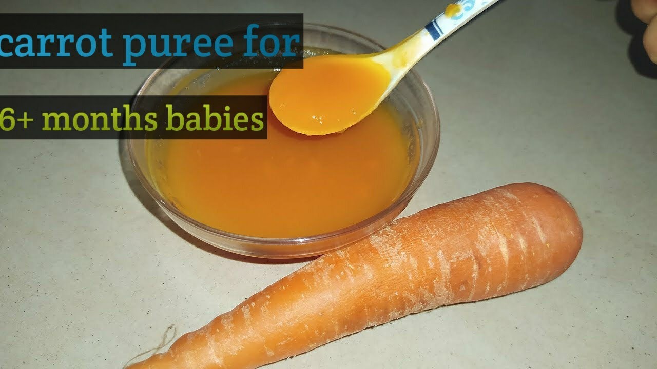 Carrot puree for 6+ months babies || carrot puree without steamer ...