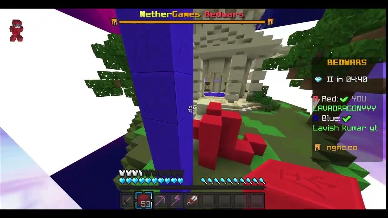 Playing Nethergames server 1v1 Bedwar good play like aim is 100 # ...