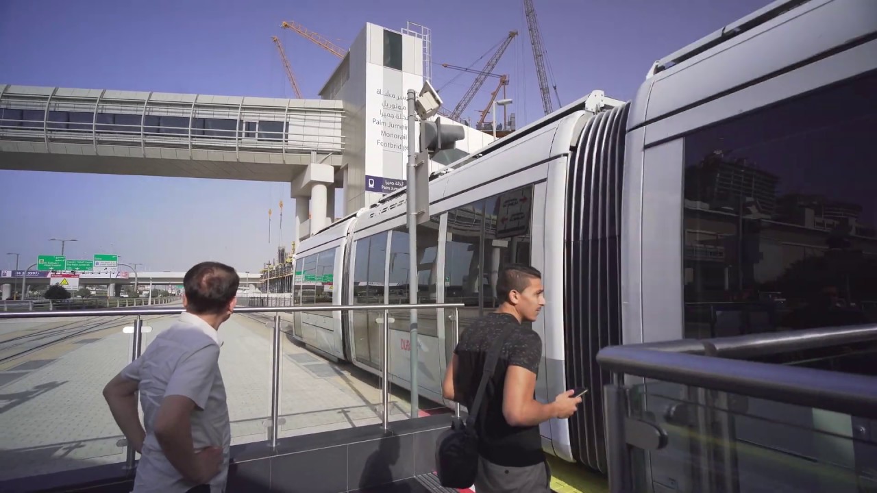 United Arab Emirates, Dubai, tram ride from Al Marsa Street to Palm ...