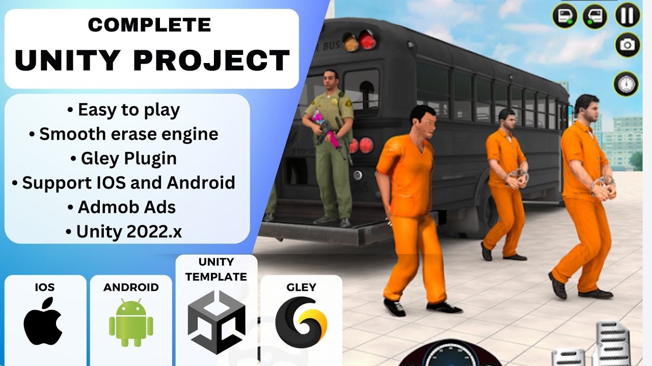 Unity source code: Prison Bus Simulator simulation ( Unity + Gley ...