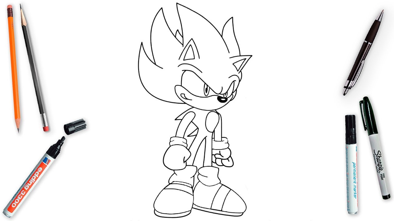 How To Draw Super Sonic Easy Step By Step | Sonic The Hedgehog Art ...