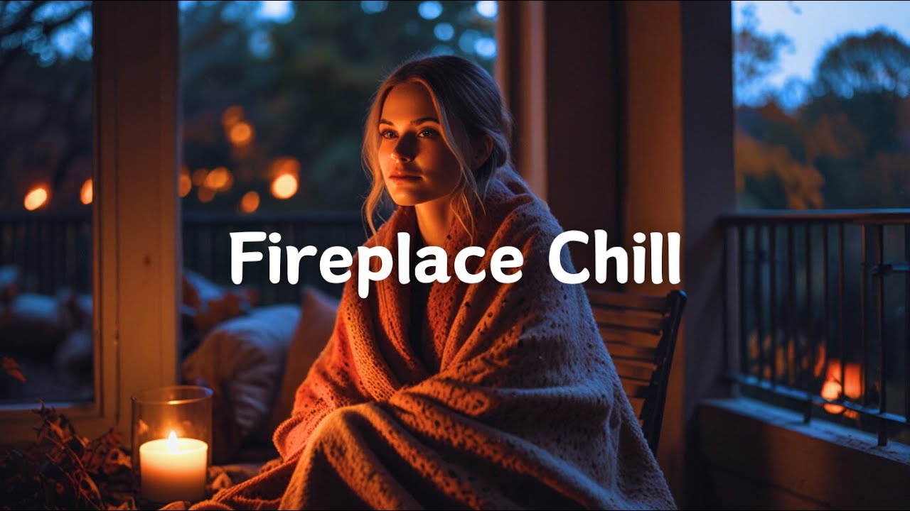 Fireplace Chill - Lofi Beats with Crackling Fire and Autumn Winds - YouTube