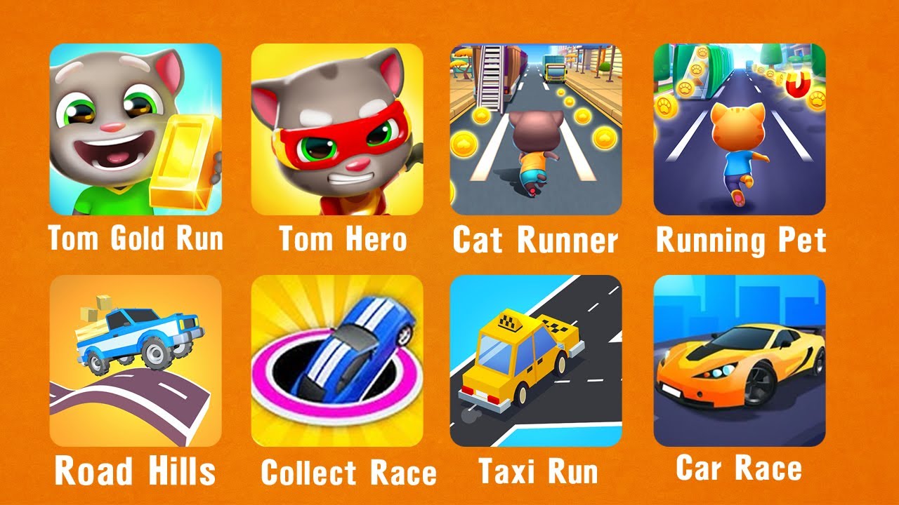 Tom Gold Run, Tom Hero, Cat Runner, Running Pet, Road Hills, Taxi Run ...
