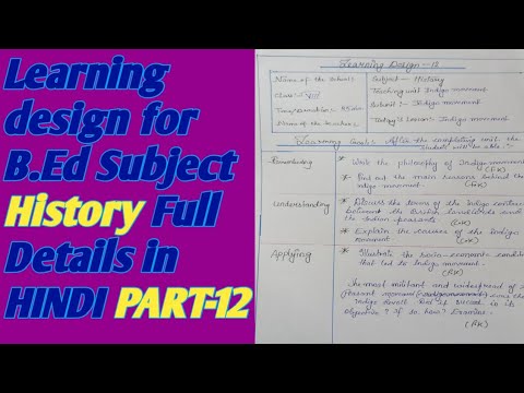 Learning Design For B.Ed Subject History(English Version)Full Details ...
