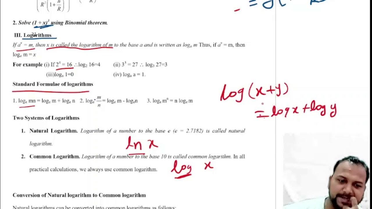 PART 3 LOGARITHM||MATHEMATICAL TOOLS||BASIC MATHEMATICS FOR PHYSICS||LOGARITHM||CBSE AND ICSE ...
