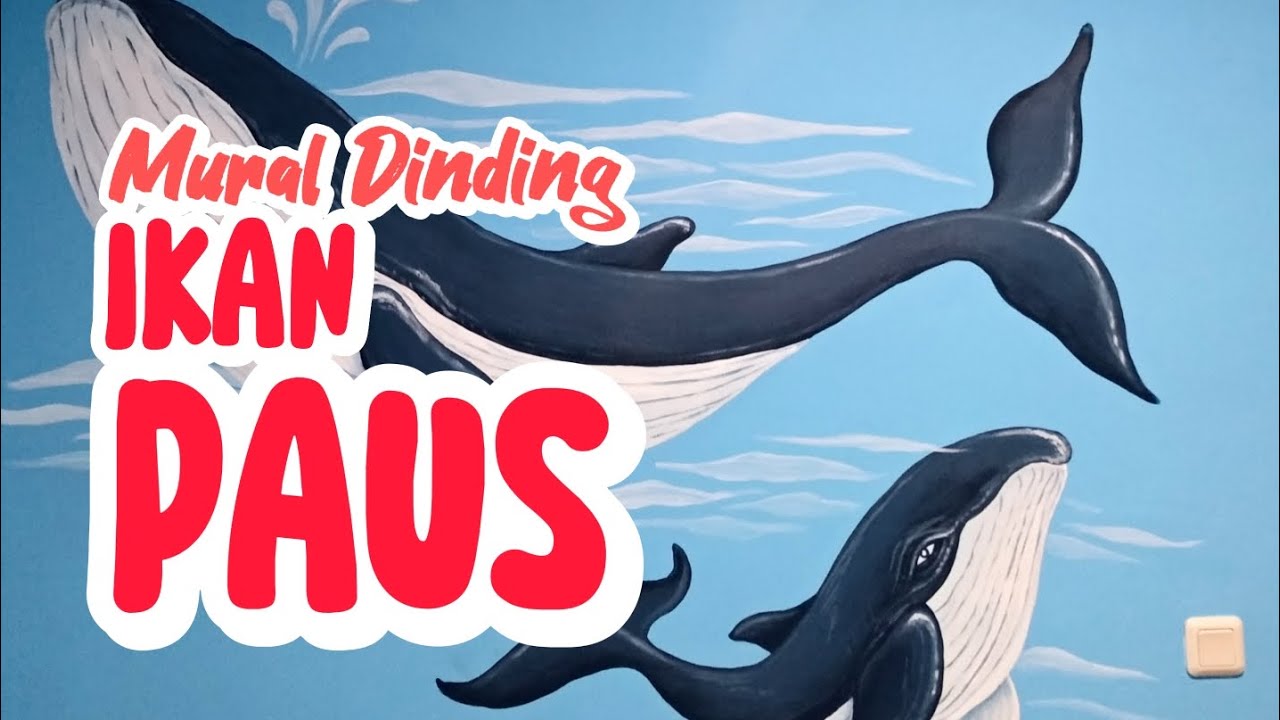 Proses mural dinding kamar anak-anak bertema Ikan Paus oleh ...