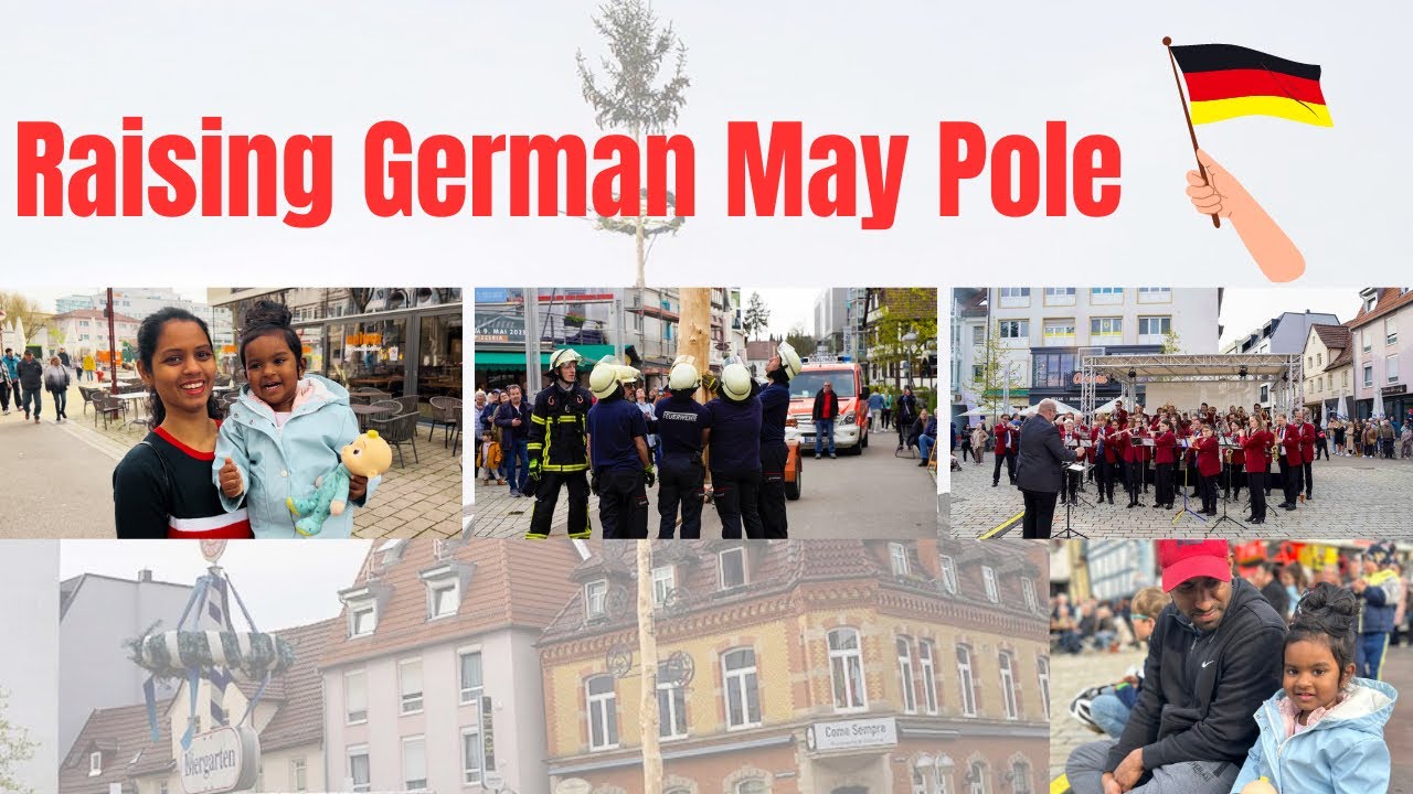 German May Pole 🇩🇪 || Summer Begins || Pandu Nivi Vlogs in Germany || # ...