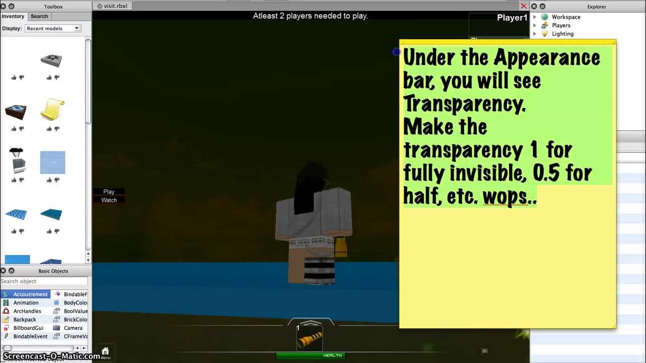 Roblox Tutorial-Water and Transparency - YouTube