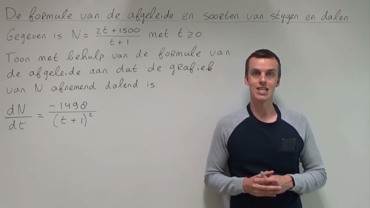 De formule van de afgeleide en soorten van stijgen en dalen (VWO ...