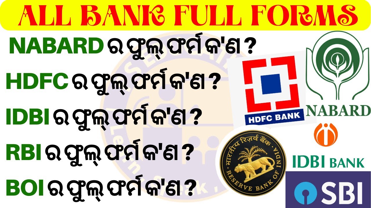 All The Full Forms Of All The Banks In India | Know Your Bank's Full ...