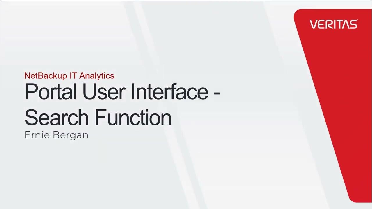 NetBackup IT Analytics: Portal User Interface – Search Function - YouTube