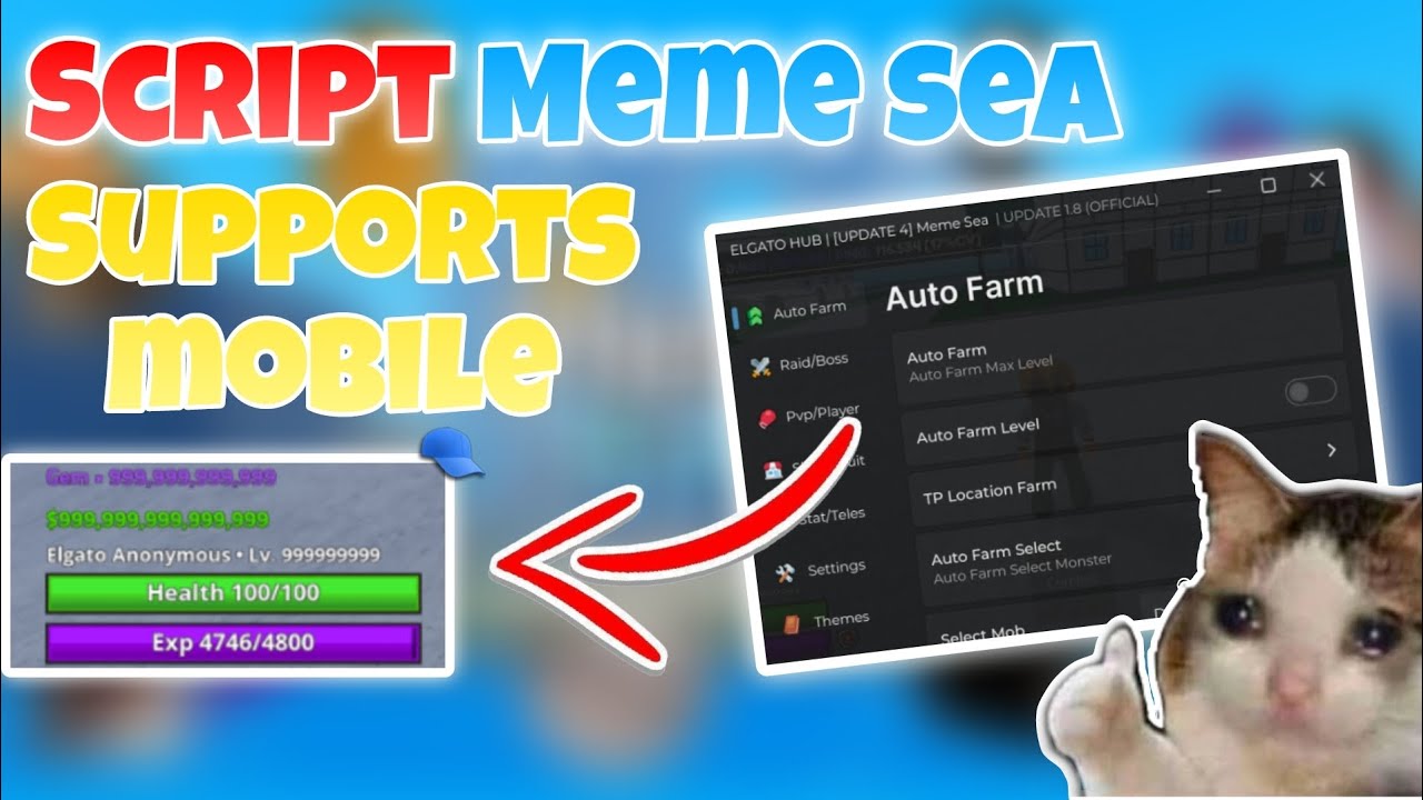 [NEW] script Meme sea roblox Pc/Mobile | Auto Fram & Auto level and ...