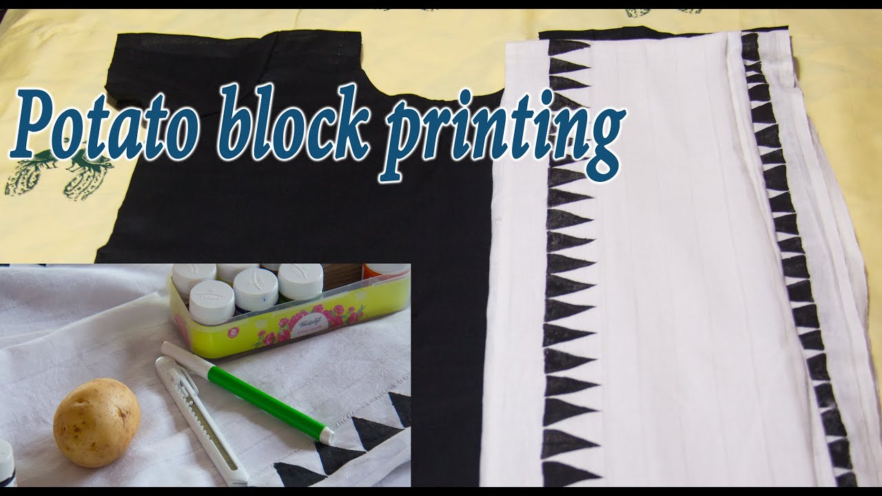 Potato block printing || Fabric printing using vegetable || - YouTube