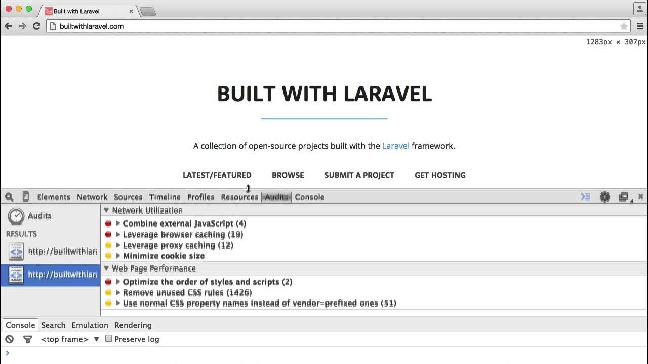 Using Chrome Developer Tools: Auditing (6/6) - YouTube