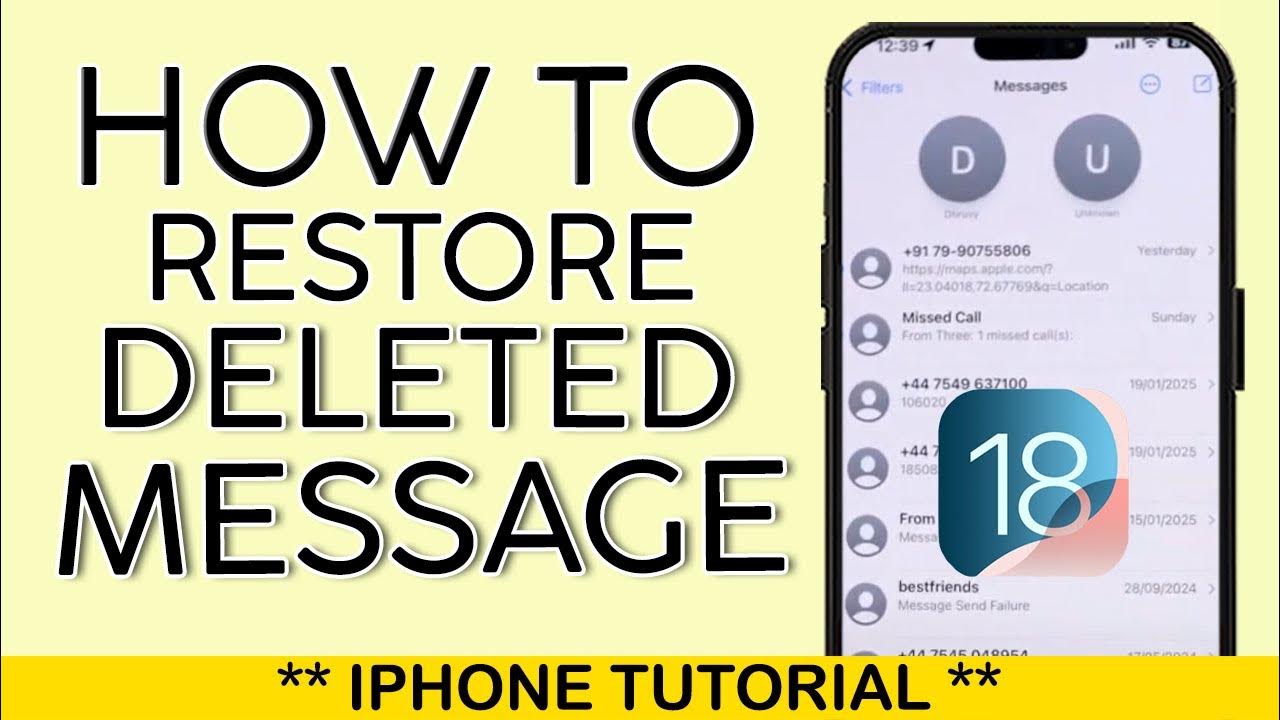 (EASY) How to Restore Deleted Messages on Iphone iOS 18 | 100% Working ...
