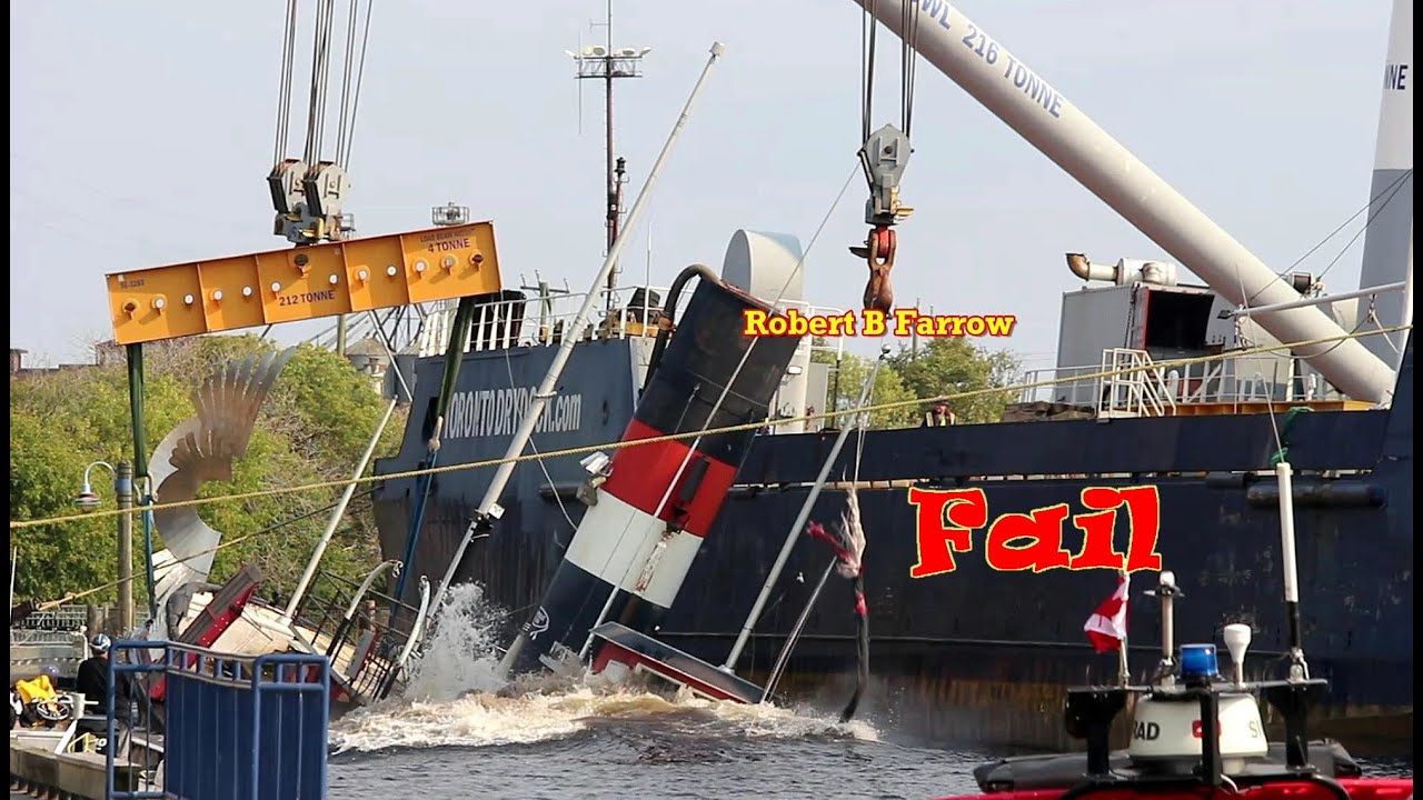 Tug Recovery Fail Sling breaks down she goes - YouTube