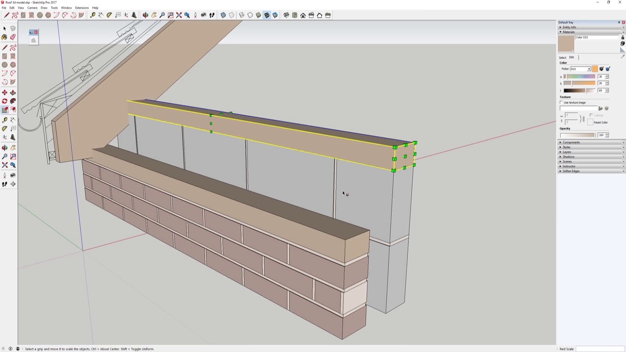 SketchUp Tutorial - Modelling a roof detail - YouTube