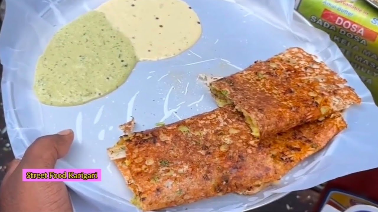 Mumbai Famous Rawa Round Dosa . Mumbai Best Street Food .. Street Food ...