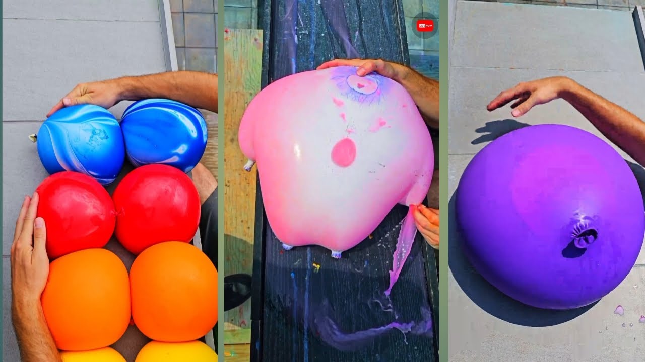 🎈Breaking Colourful Water Balloons | Balloons Drop From Roof 💥💫 - YouTube
