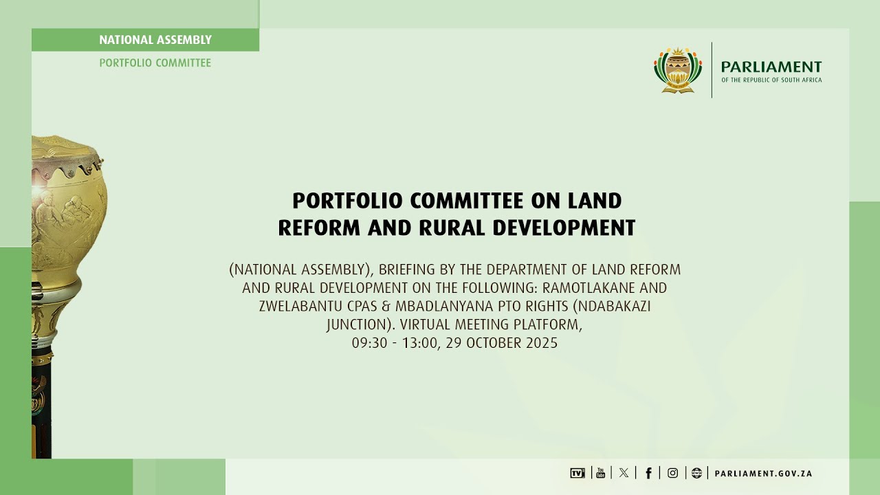 Portfolio Committee on Land Reform and Rural Development, 29 October ...