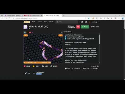 Playing scratch slither io (Part 1 Remade) - YouTube