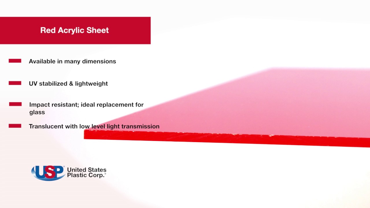 RED ACRYLIC SHEET | U.S. Plastic Corporation® - YouTube