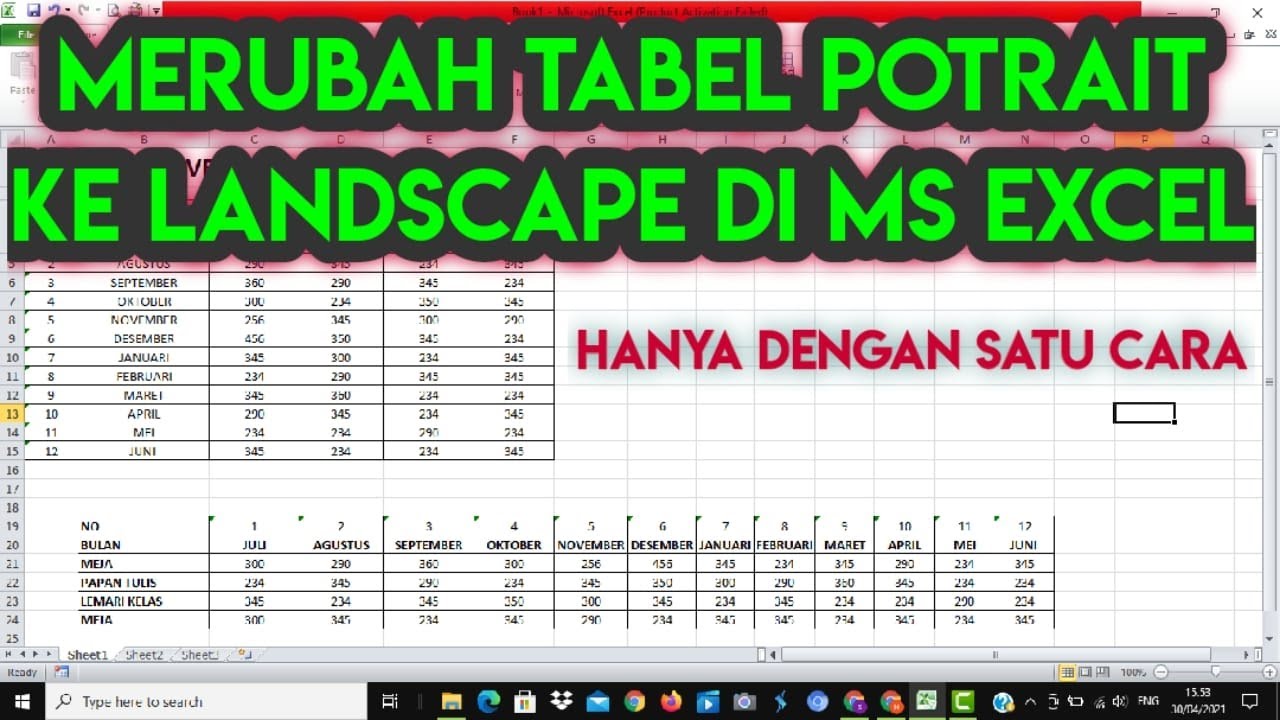 MERUBAH TABEL POTRAIT KE LANDSCAPE ATAU VERTIKAL KE HORIZONTAL PADA MS ...