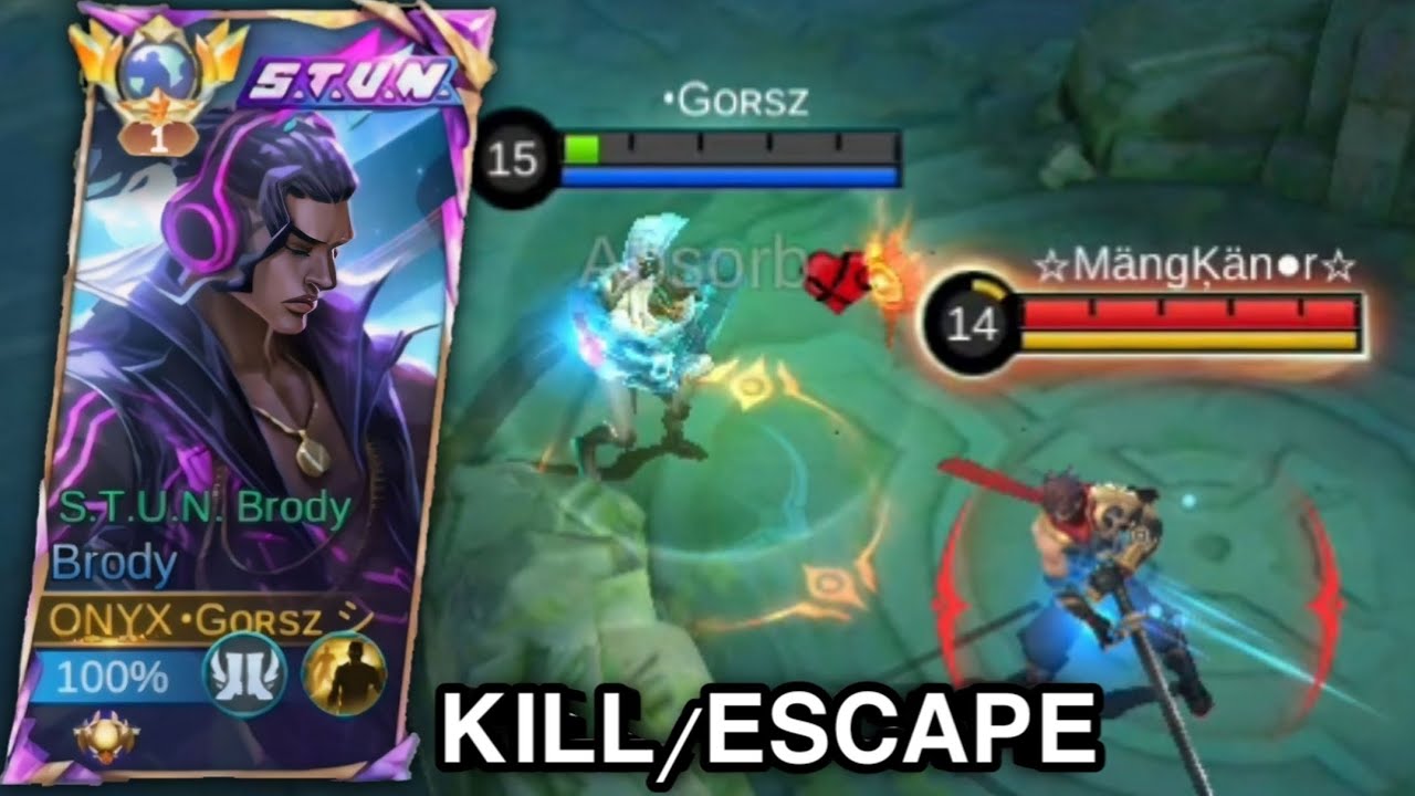 BRODY 2 VS 1 INSANE KILL AND ESCAPE | ONE SHOT COMBO | MOBILE LEGENDS ...
