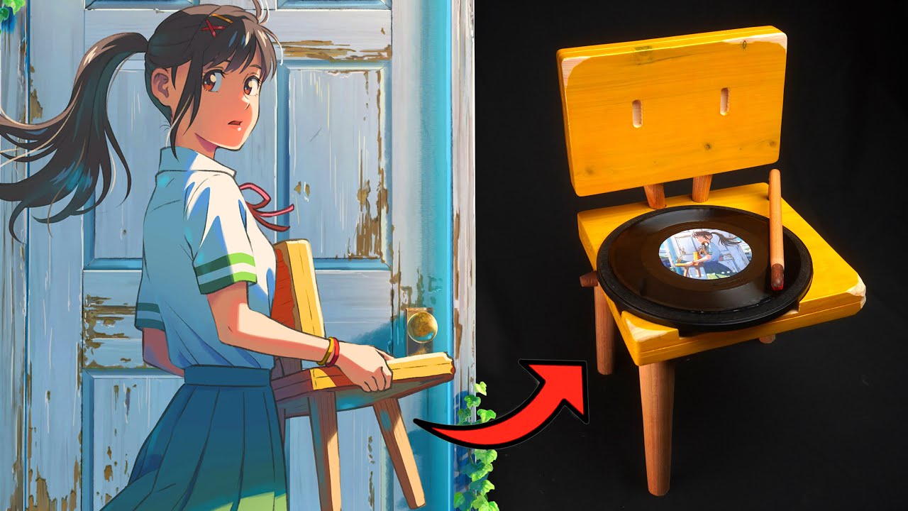 Woodworking the Yellow Chair with Record Player Function from Suzume no ...