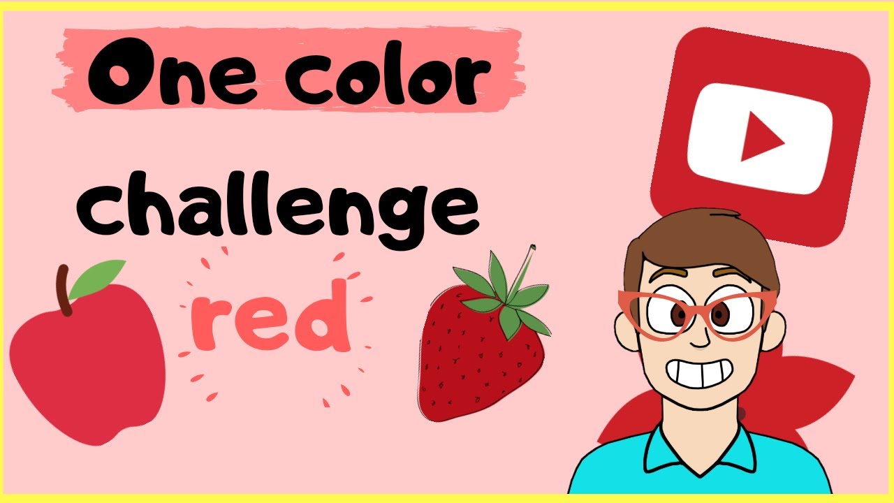 l draw a character using only red... one color challenge - YouTube
