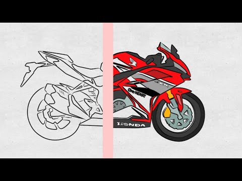 Drawing fast Honda Cbr 250_drawing cartoon - YouTube