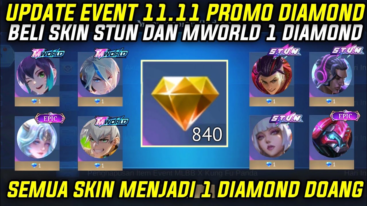 BELI SKIN MWORLD DAN STUN 1 DIAMOND - UPDATE EVENT 11.11 PROMO DIAMOND ...