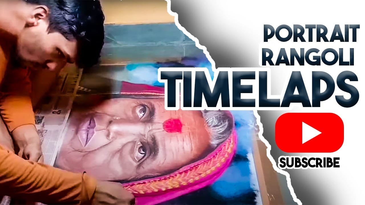 Portrait rangoli / corona vacation / powder art / covid-19 / stayhome ...