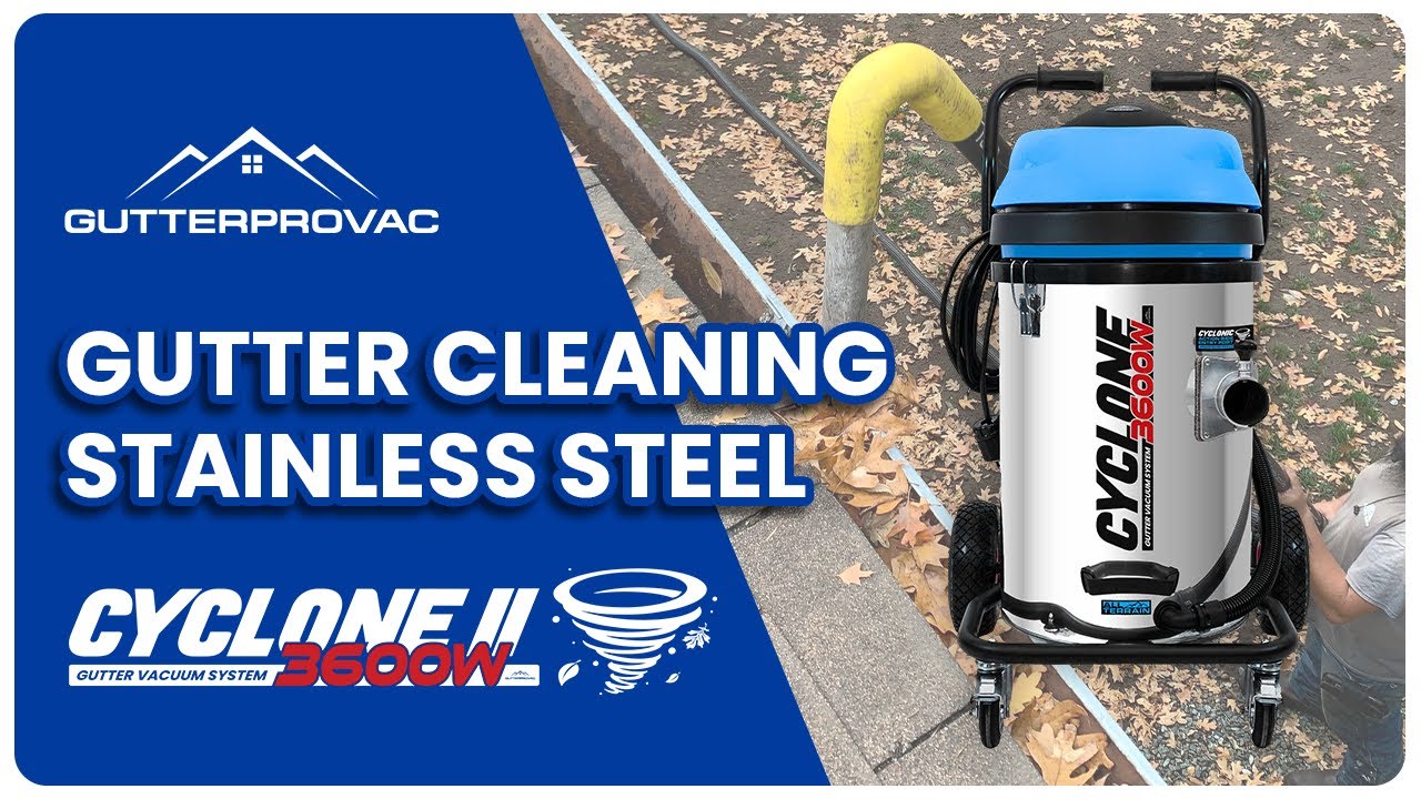 GutterProVac Cyclone II 3600W Stainless Steel Commercial Gutter Vacuum ...