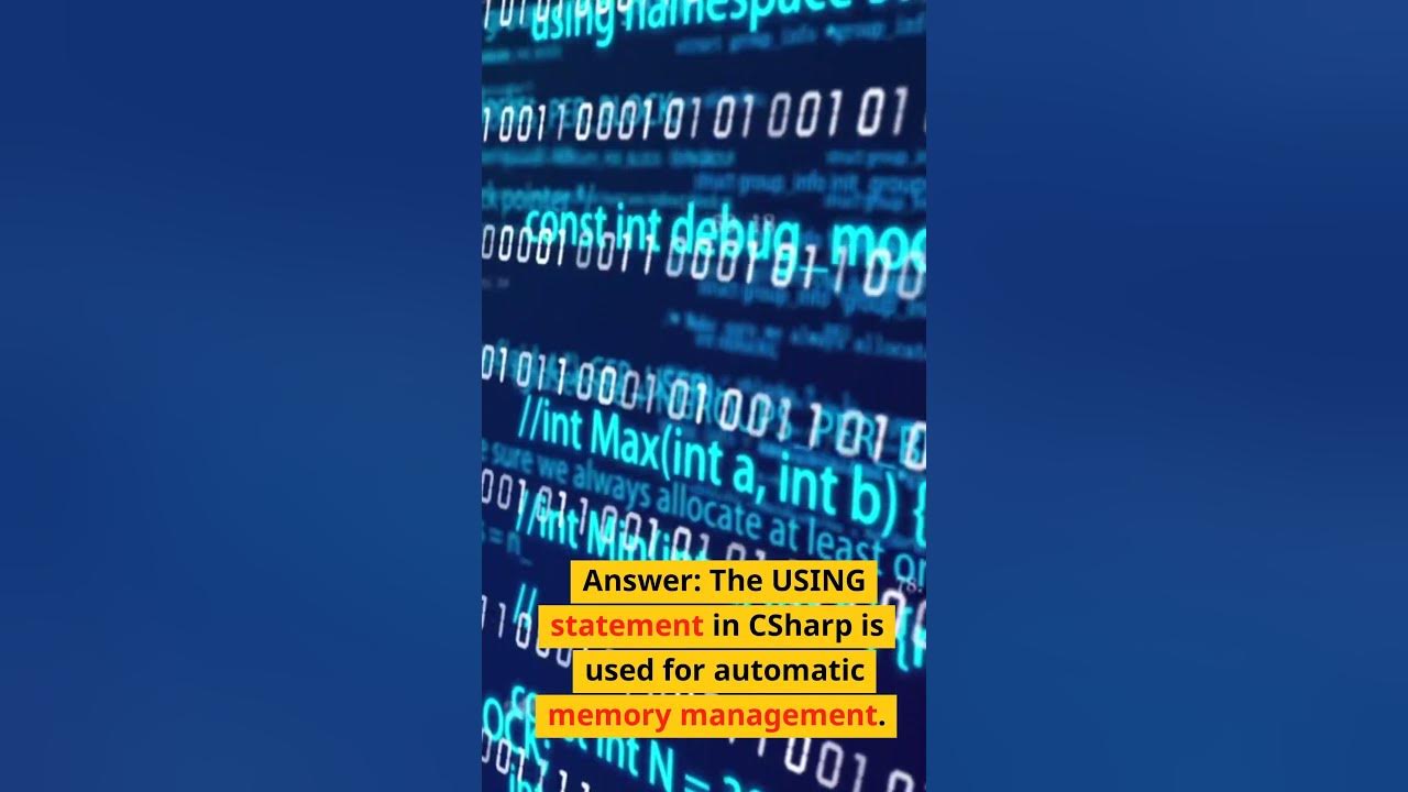 What is the purpose of using Statement in CSharp? DotNet Interview Question 11 of 100: - YouTube