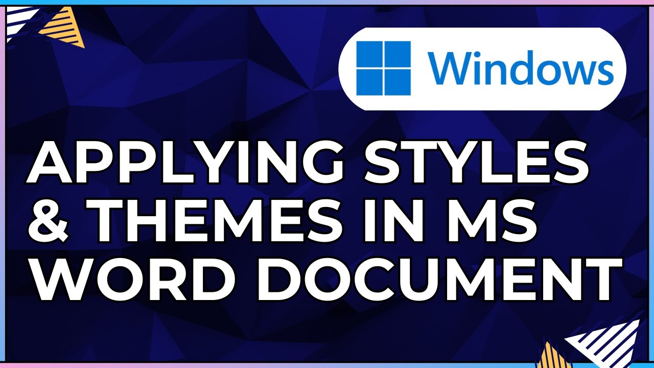 How To Apply Styles and Themes In a Microsoft Word Document-For Windows ...