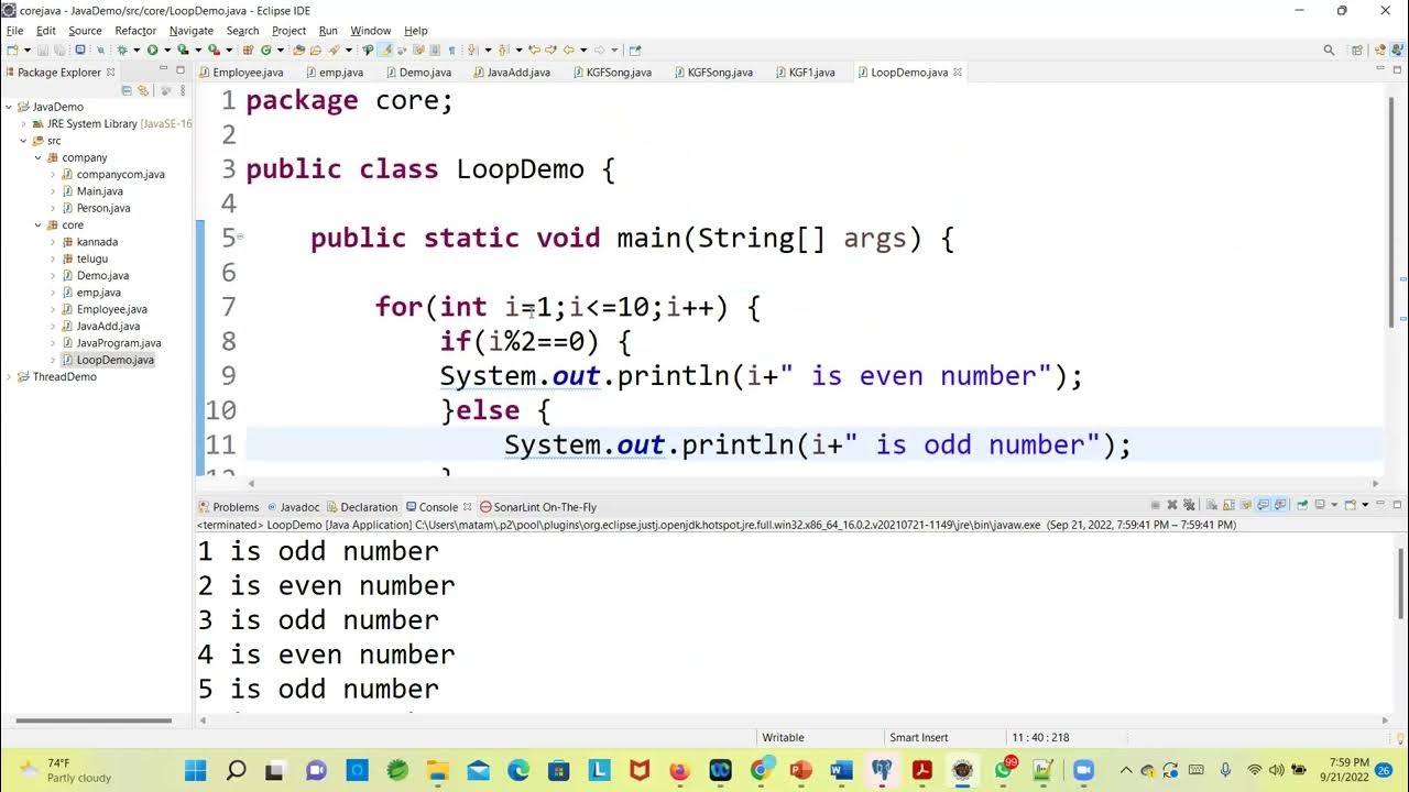 For loop in Java | How to debug Java code| If condition inside for loop in Java - YouTube