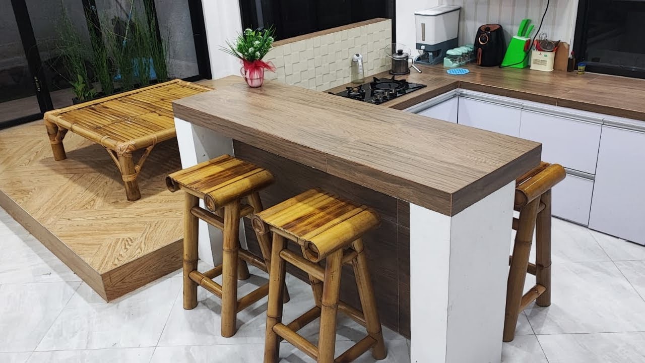 kursi bar bambu untuk cafe dan resto - YouTube