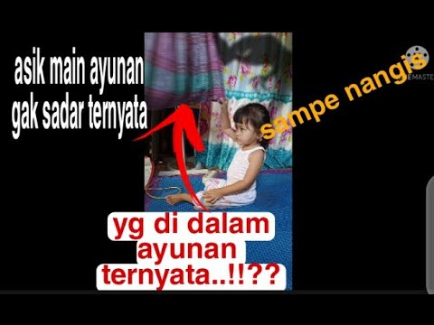Bocah main ayunan lucu,macam emak emak