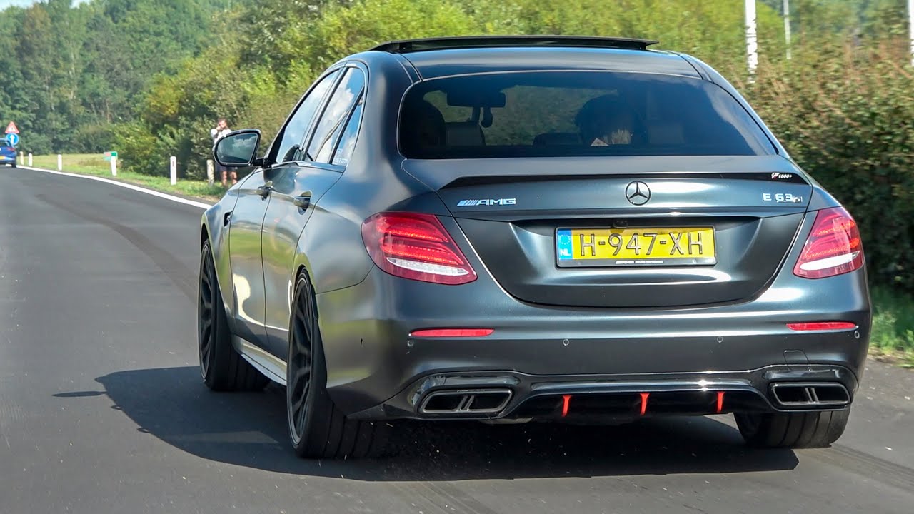 1052HP Mercedes E63S AMG - FAST Accelerations, Drag Race, Flames ...