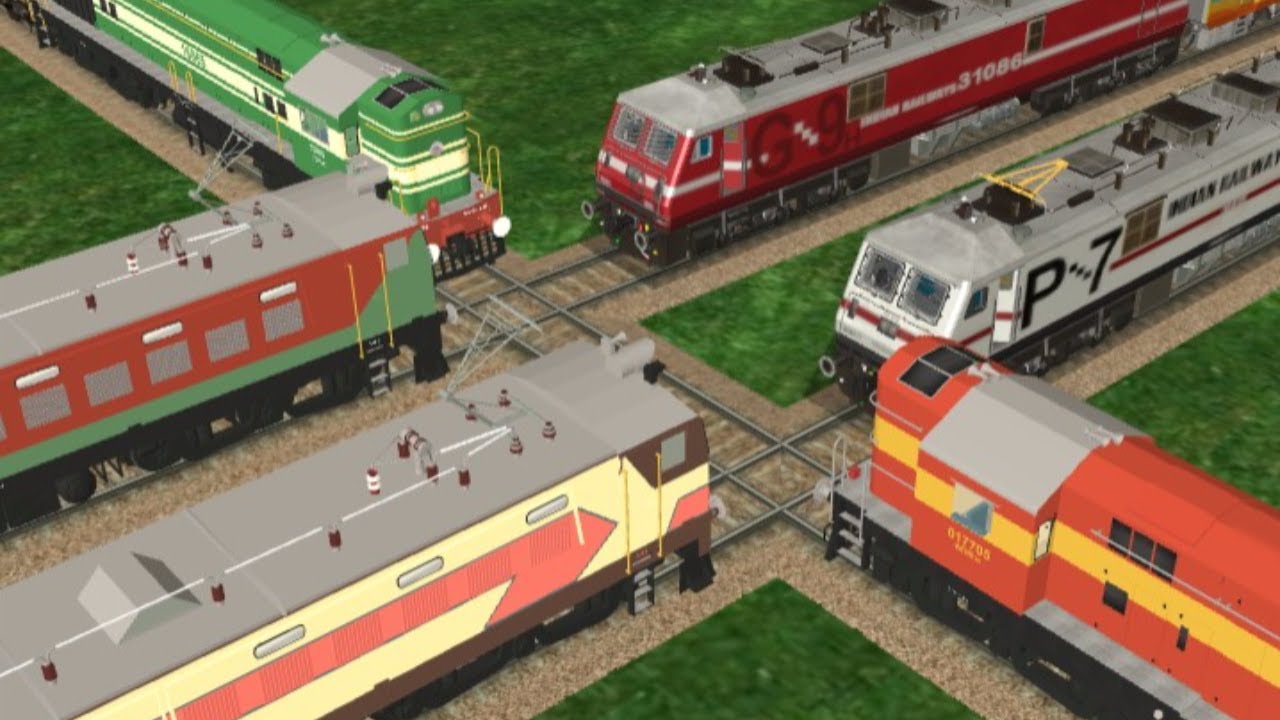 6 TRAINS CROSS AT MOST DIAMOND RAILROAD TRACKS ️ Train Simulator ...