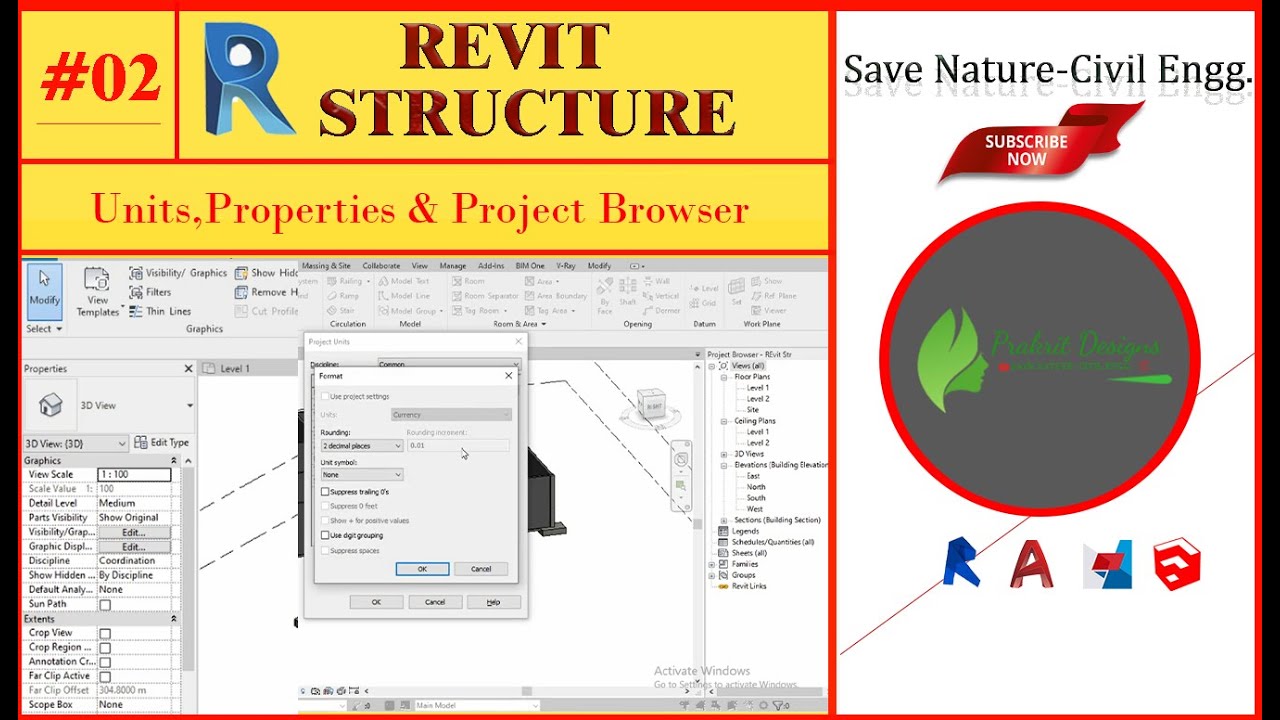 #02| Basic Information about Unit, Project & Properties Browser| Revit ...