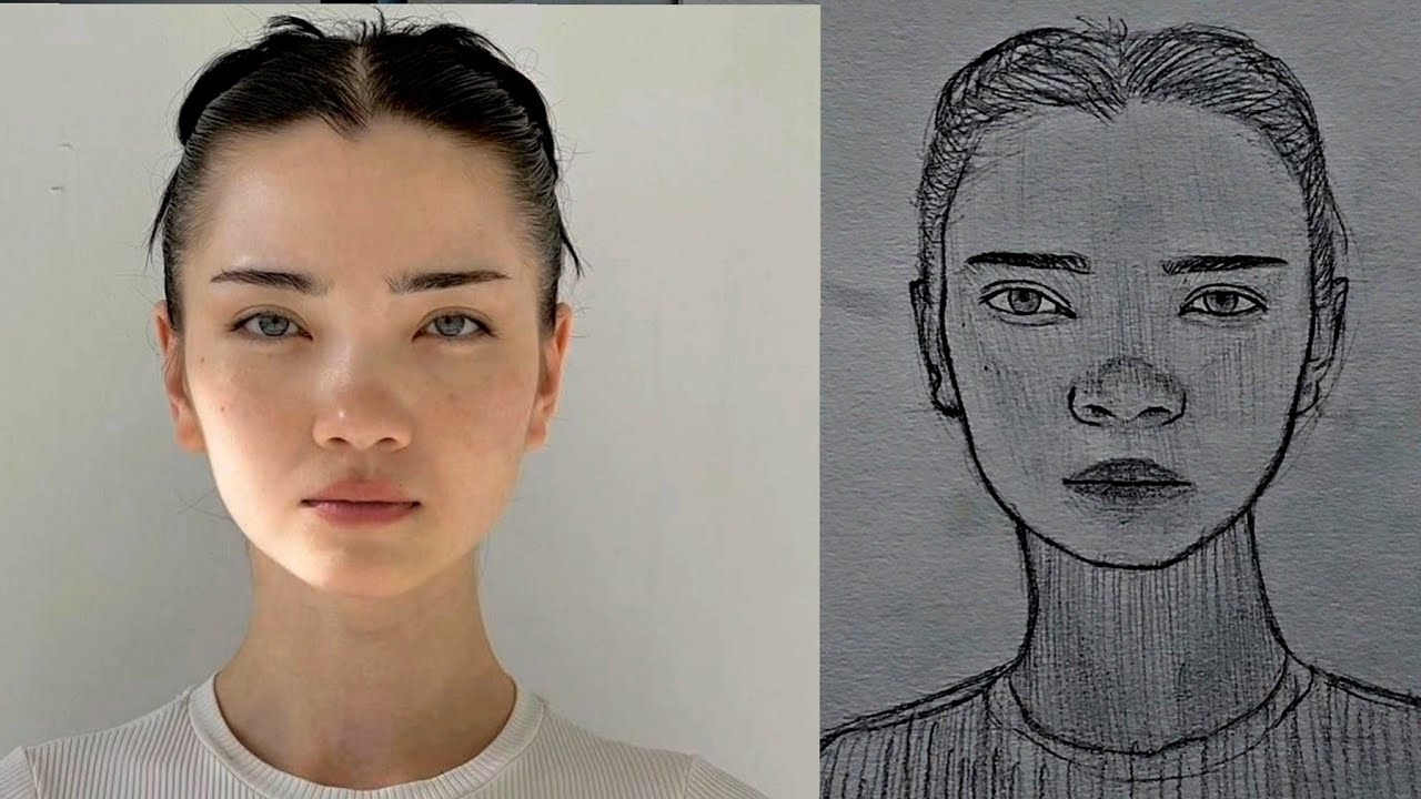 how to sketch realistic faces | sketch face easy - YouTube