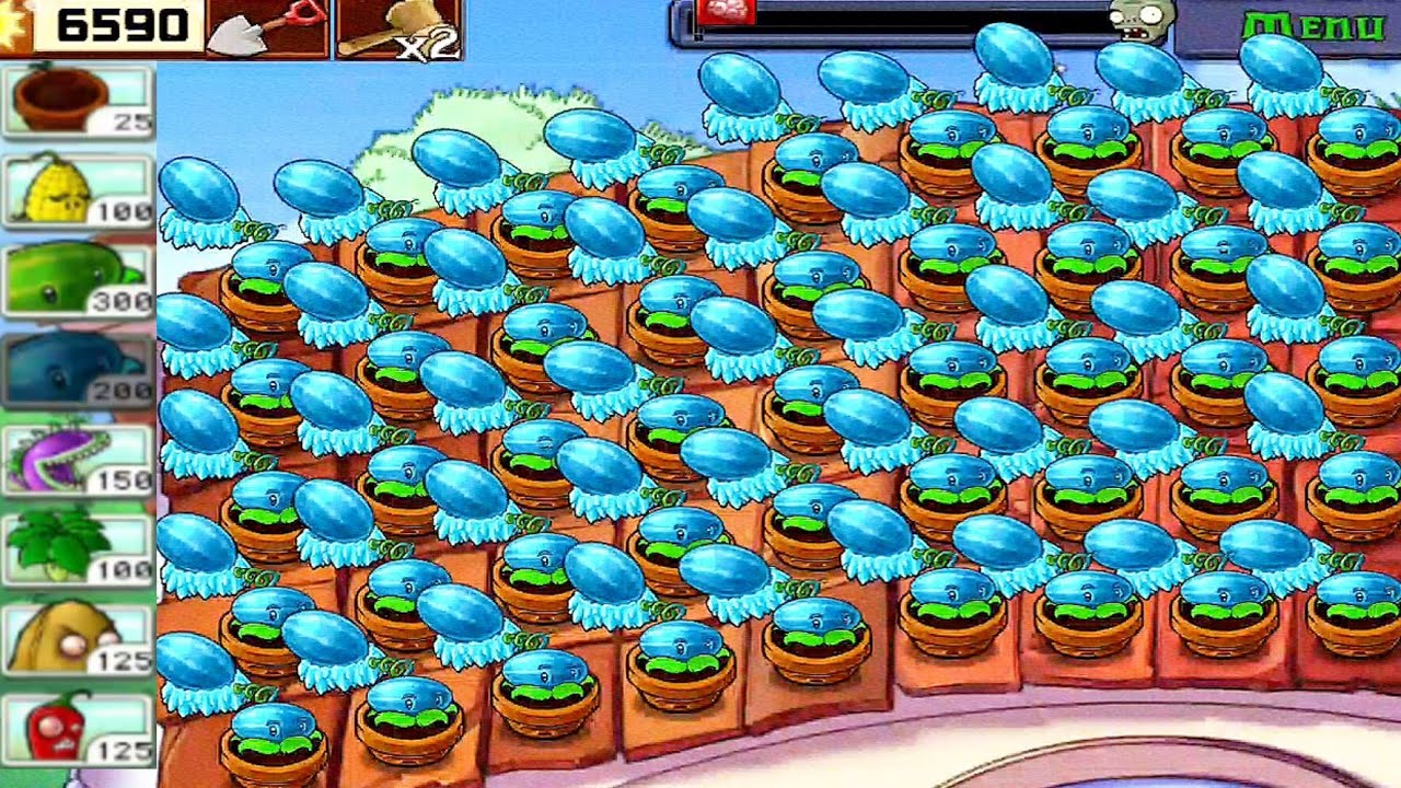 Plants vs Zombies | All Ice Watermelon vs All Zombies | Last Stand Roof ...