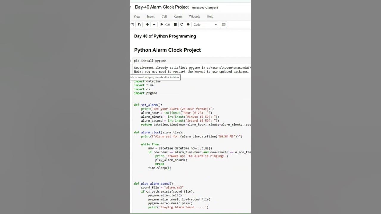 Alarm Clock Project | 100 Days of Python Programming | Day40 - YouTube