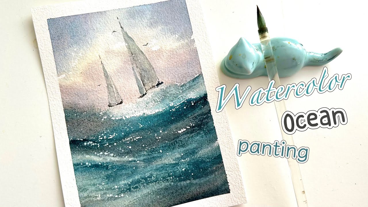 Easy Watercolor Seascape Painting Process - YouTube