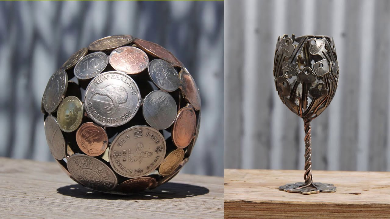 Stunning Art Out Of Old Keys And Coins - YouTube