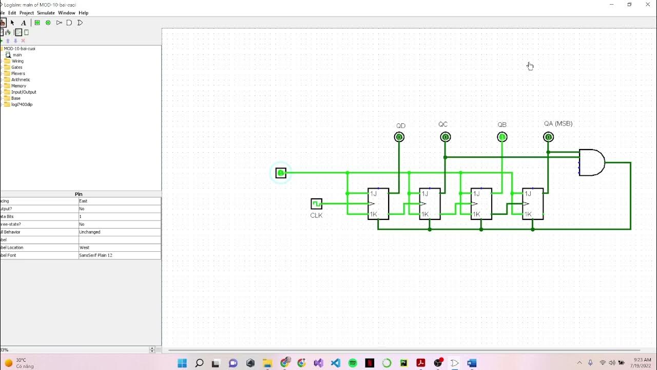 MOD 10 Asynchronous Up Counter - YouTube