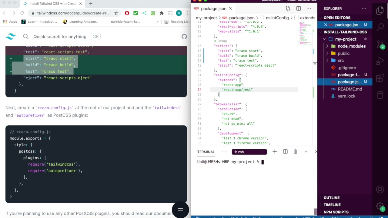 Installing Tailwind Css In React Youtube
